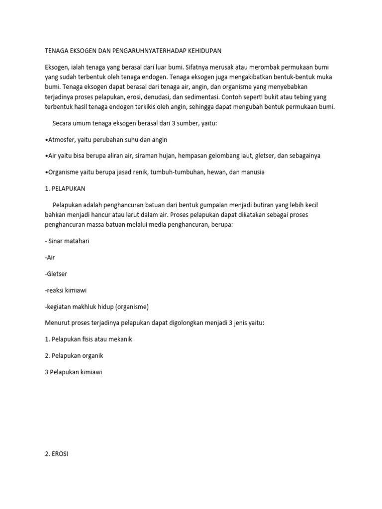 Tenaga Eksogen | PDF | Sains & Matematika