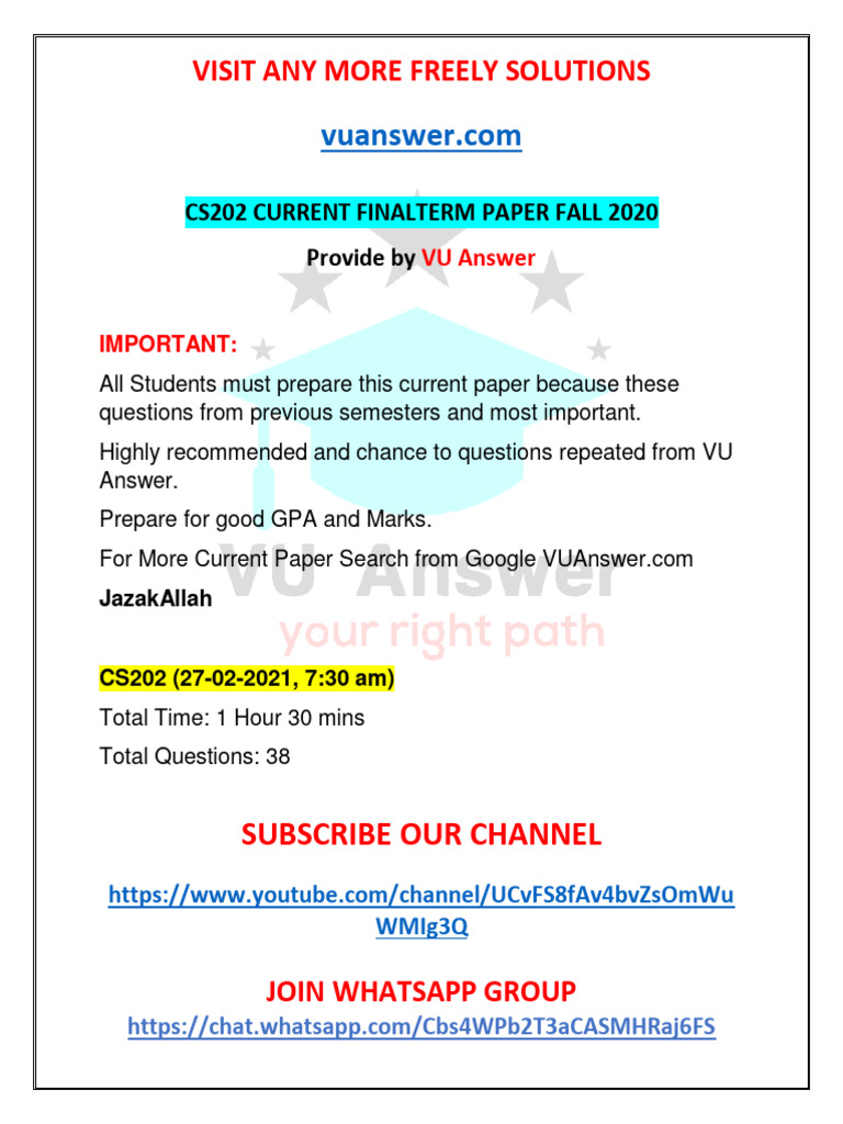 CS202 Final 2020 file | PDF