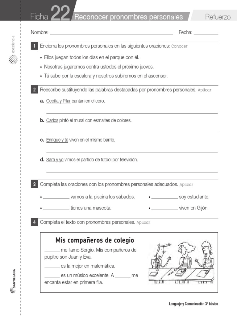 Reconocer Pronombres Personales | PDF