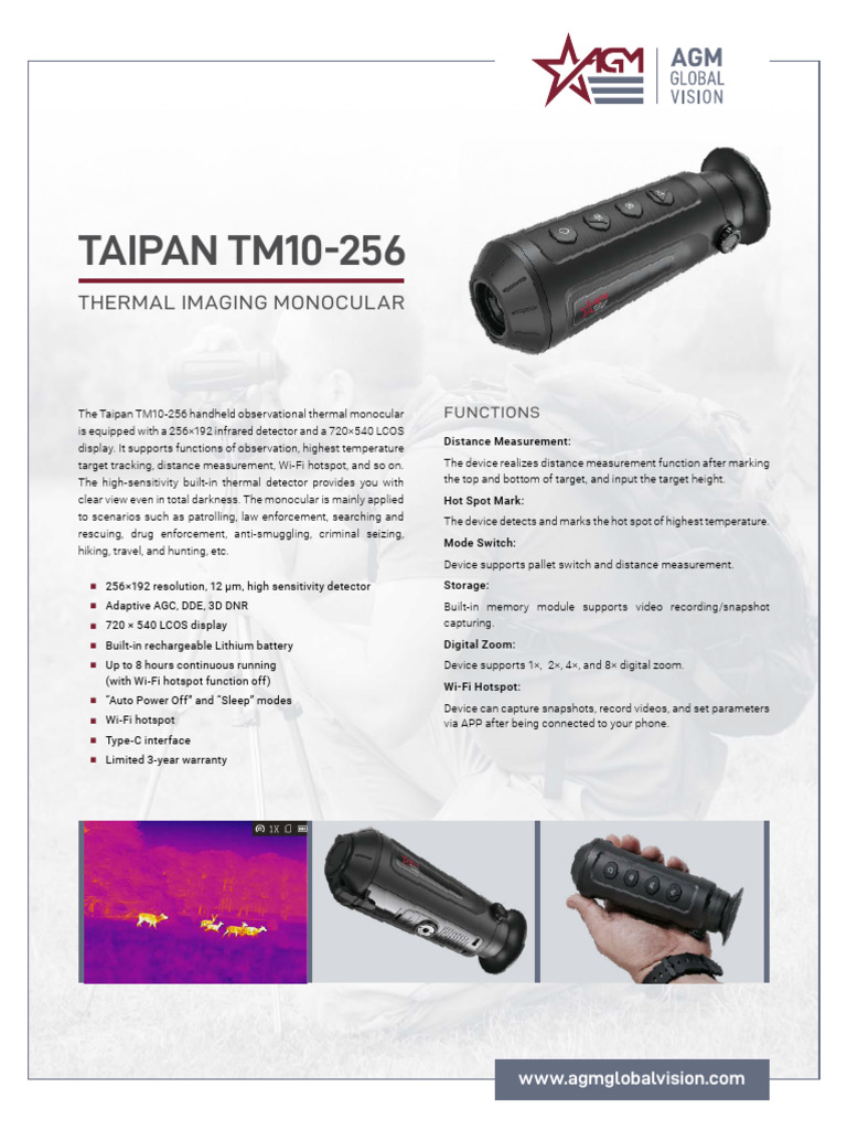 Taipan TM10-256 Thermal Monocular | PDF | Thermography | Display Resolution