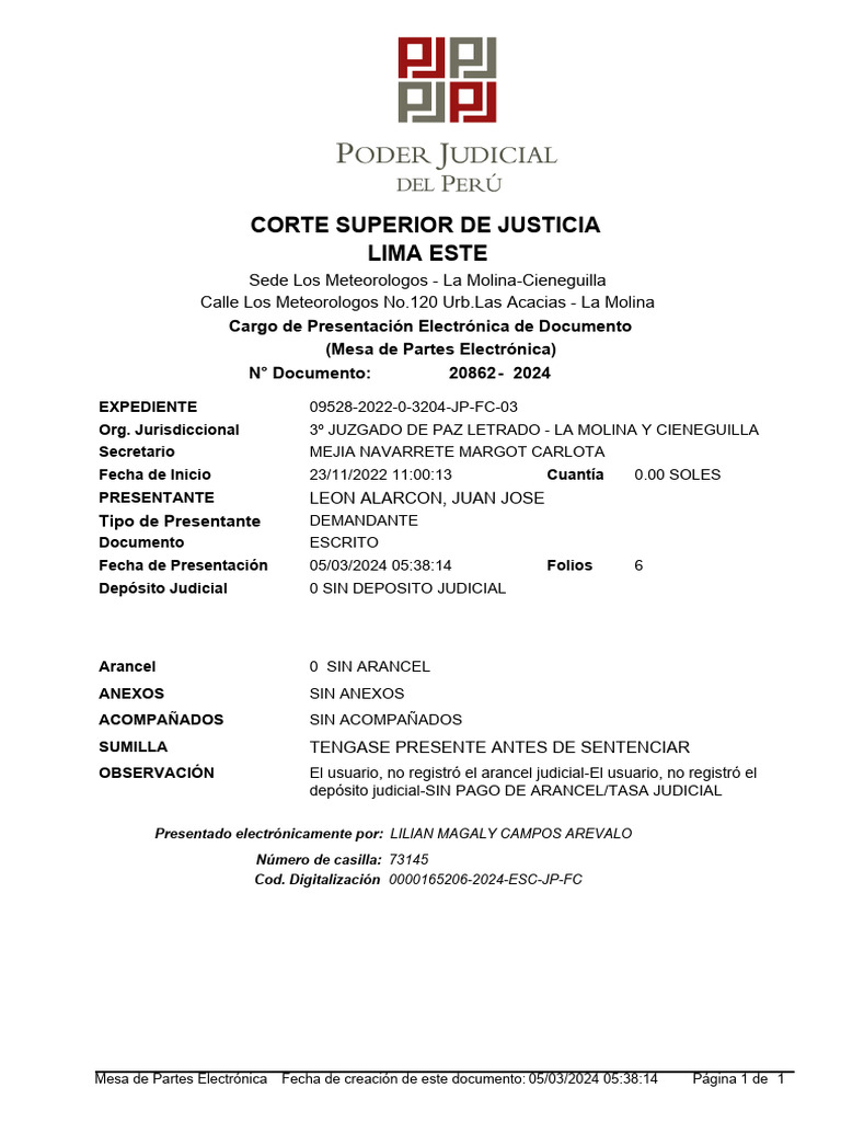 Alegatos Tengase Presente Antes de Resolver 2024 | PDF | Justicia ...