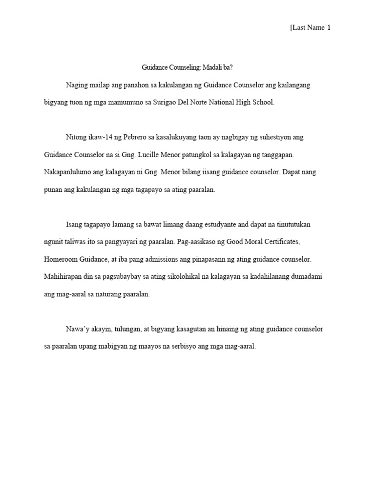 Guidance Counseling | PDF