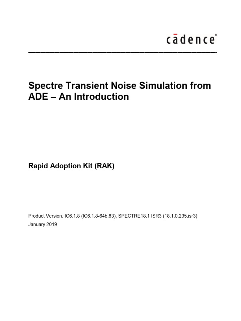 Spectre Transient Noise Simulation From Ade An Introduction Pdf 