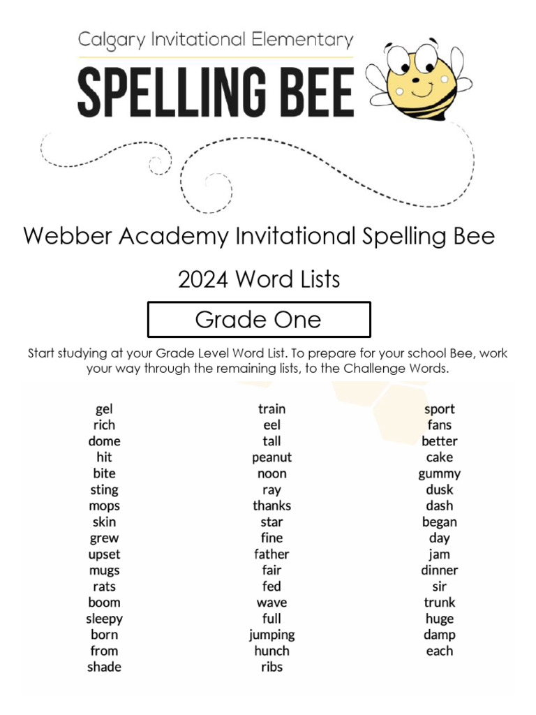Spelling Bee Word Lists 2024 | Download Free PDF | Spelling | Competition