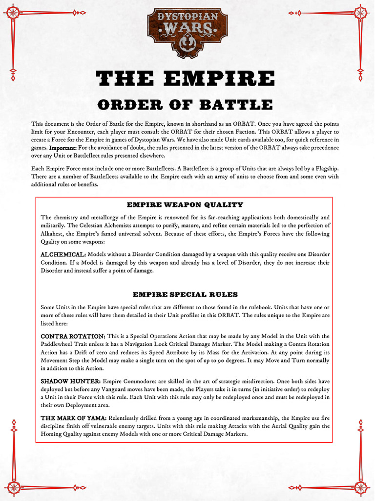 Empire ORBAT | PDF
