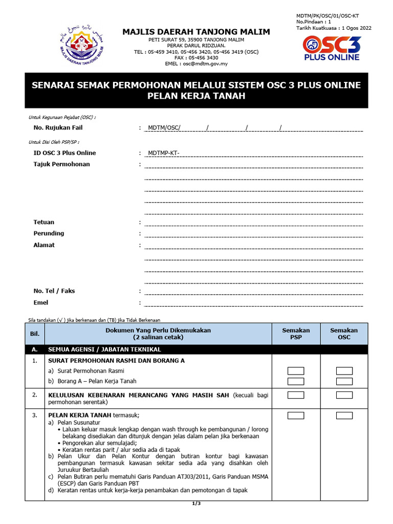 1-Senarai Semak KT | PDF