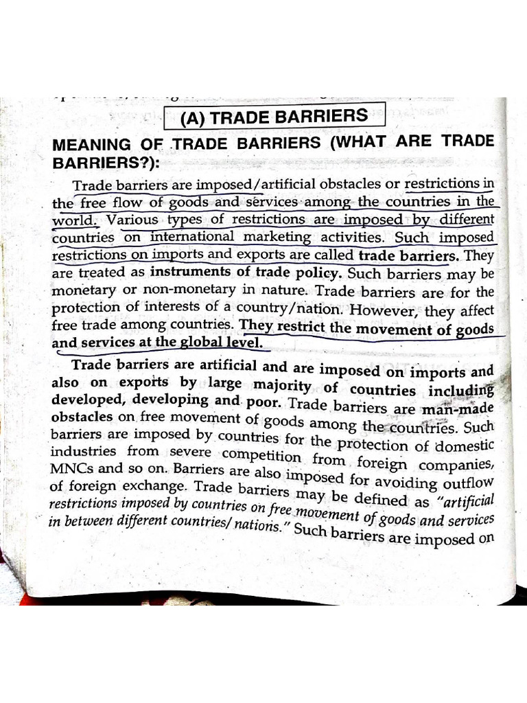 Trade Barriers (Tariff & Non Tariff) | PDF