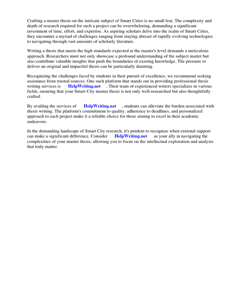 Master Thesis Smart City | PDF | Internet Of Things