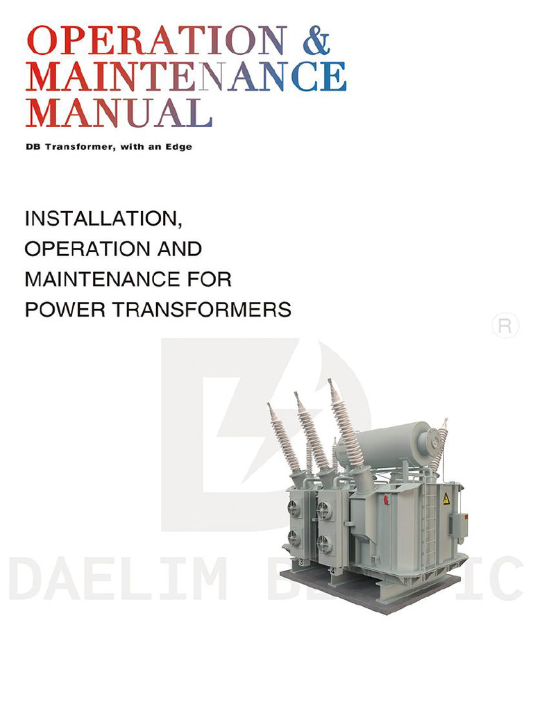 Operation Manual For Power Transformer Pdf