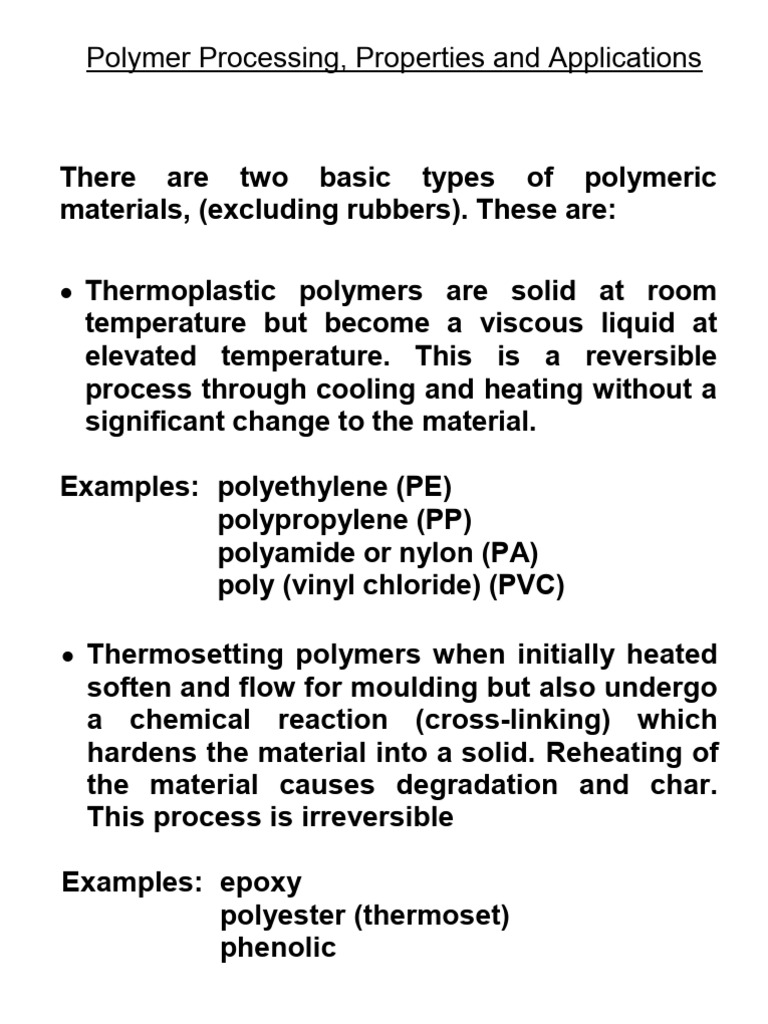Types and Properties of Polymeric Materials | PDF | Differential ...