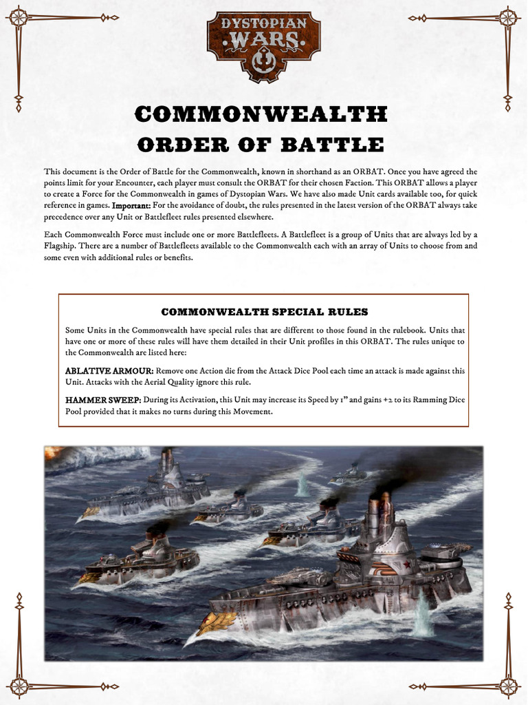 Commonwealth ORBAT | PDF | Battleship | Artillery Battery