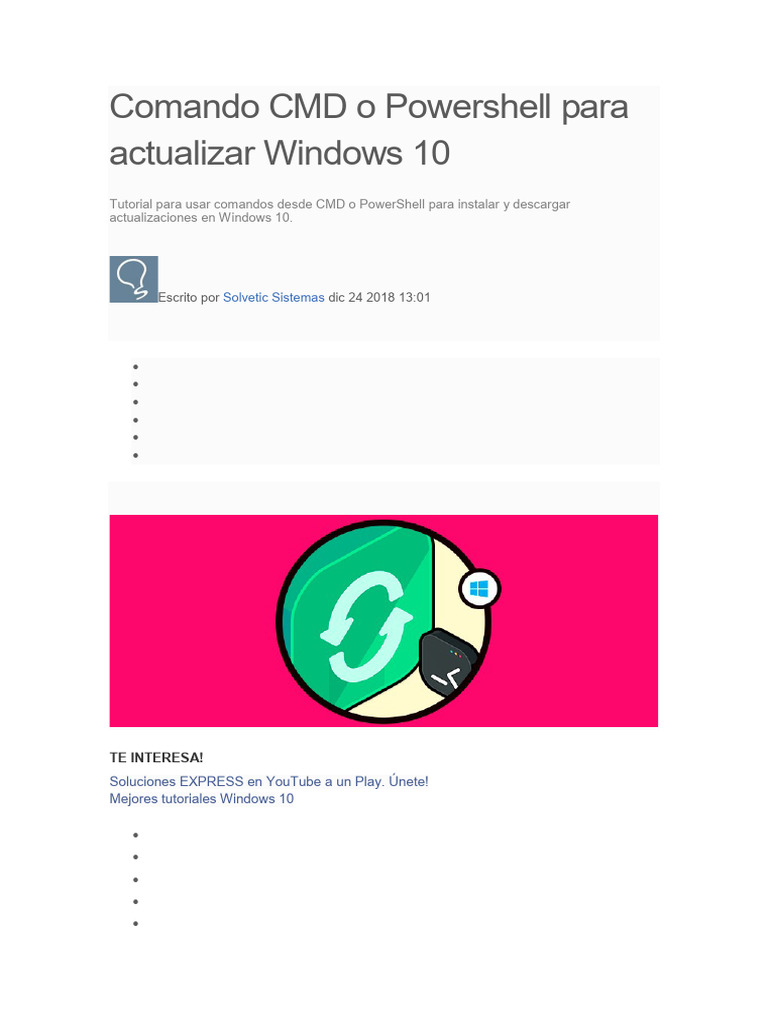 actualizar w10 con powershell | PDF | Windows 10 | Microsoft Windows