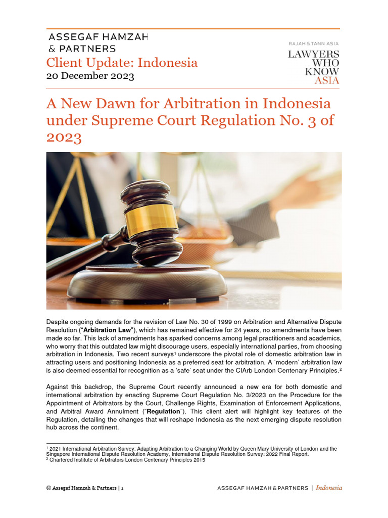 AHPClientUpdate 20december2023 Dispute | PDF | Arbitration | Justice