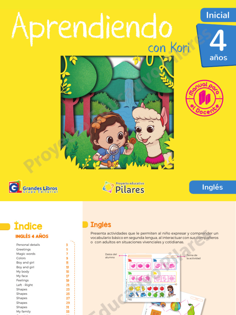 Ingl s 4 A os 1 64 Versi n Para El Docente PDF