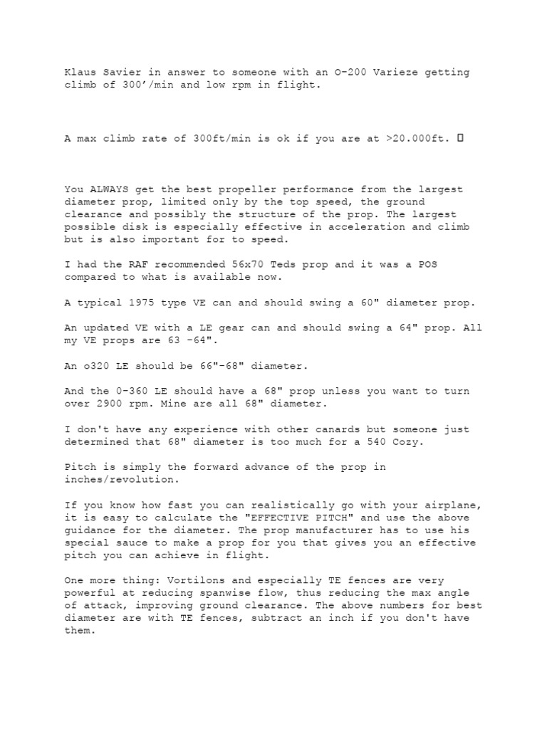 23CA4 6-21 Klaus Savier Answers O-200 VEZ Owner Getting Poor ...