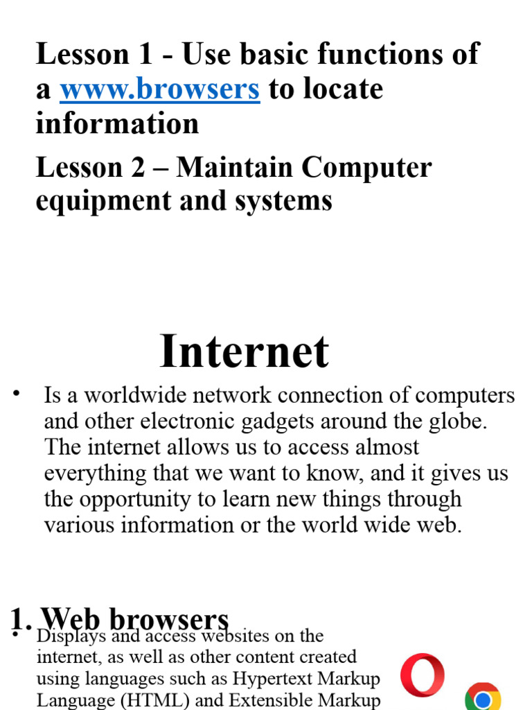 Internet Basics: Browsers & Search Engines | PDF | World Wide Web ...