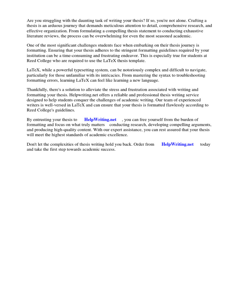 Reed College Latex Thesis Template | PDF | Thesis | Doctor Of Philosophy