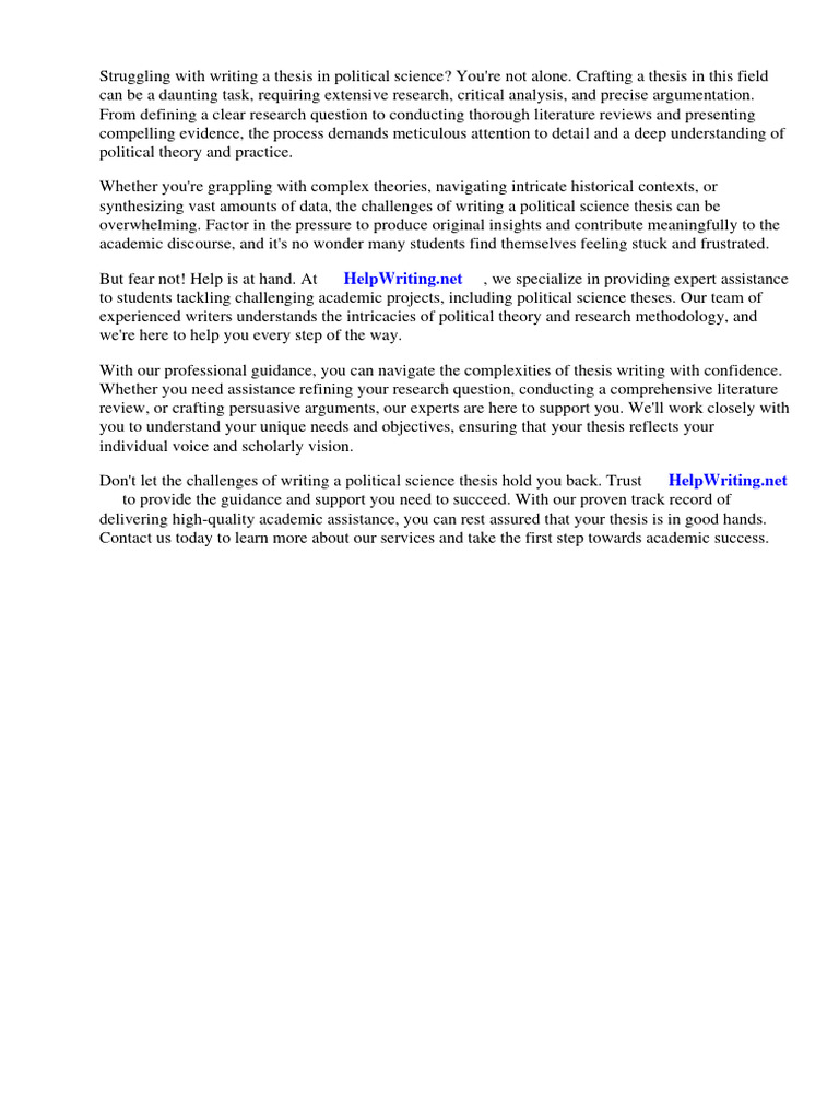 Thesis Political Science Examples | PDF | Zionism | Thesis