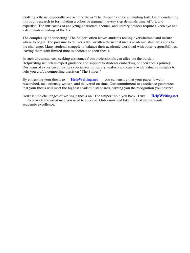 Thesis for the Sniper | PDF | Sniper