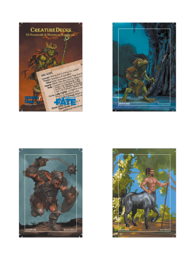 Fate Cards Humanoids HP 4up | PDF | Language Arts & Discipline ...
