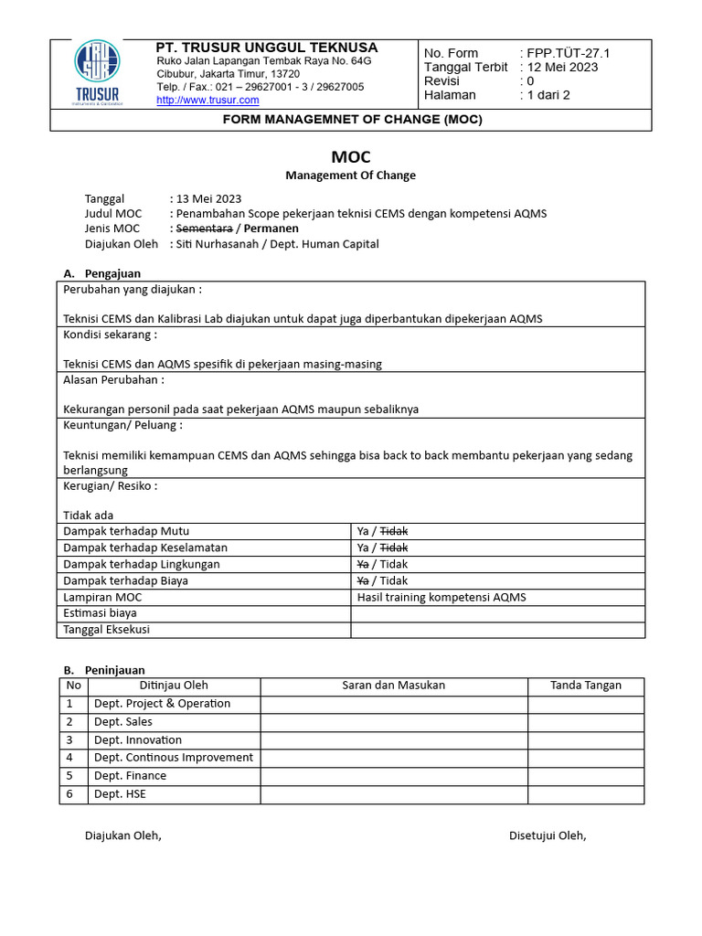 FPP TUT 27.1 - Form MOC | PDF