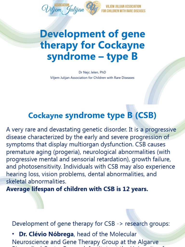 Development of Gene Therapy For Cockayne Syndrome | PDF | Viral Vector ...