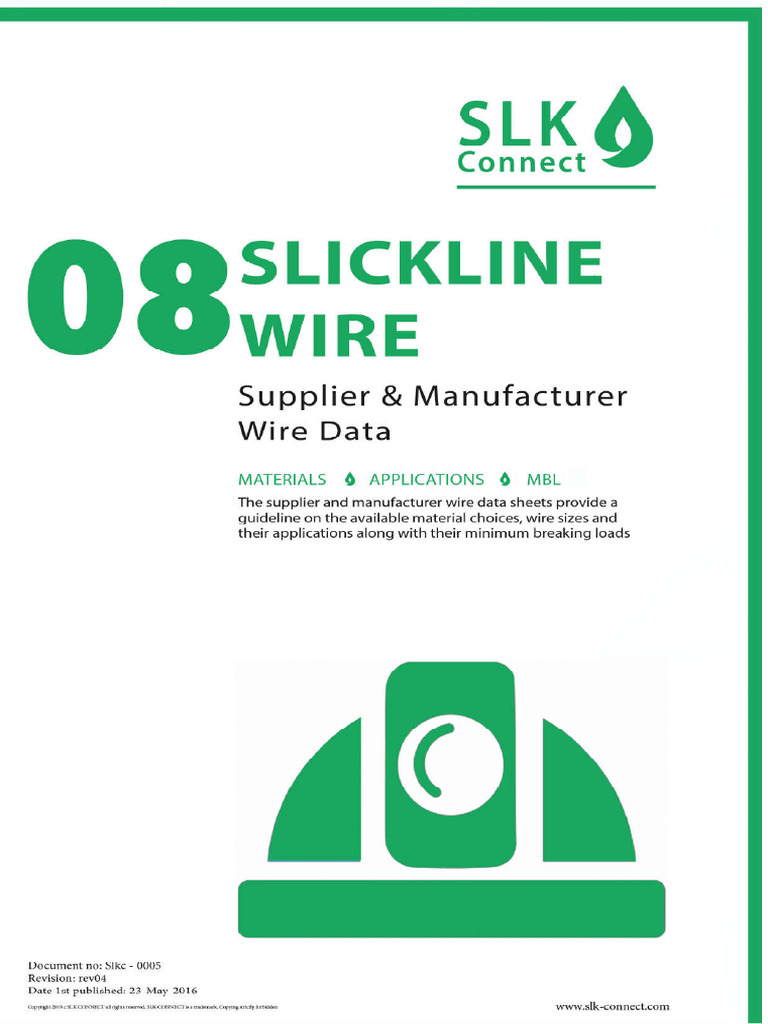 Slickline Wire Supplier Data | PDF | Stainless Steel | Metals