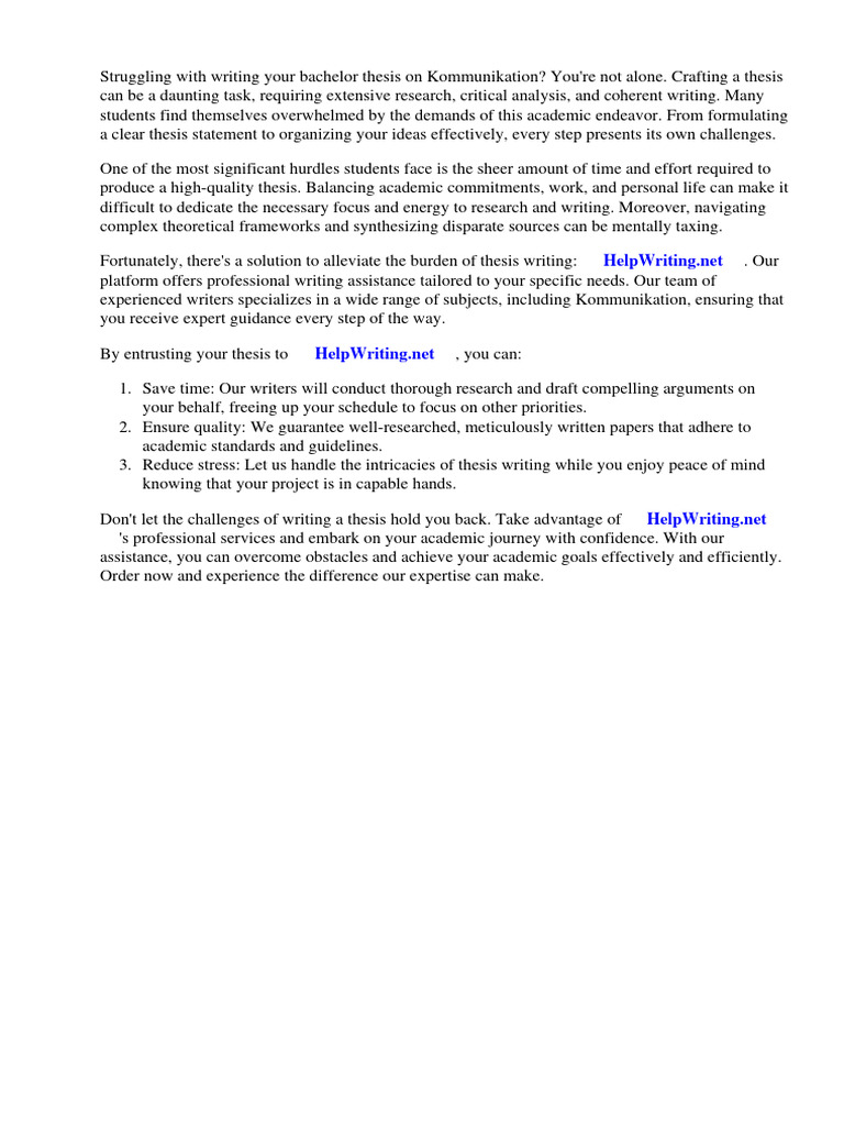 Bachelor Thesis Kommunikation | PDF | Thesis Bachelor Thesis Kommunikation | PDF | Thesis
