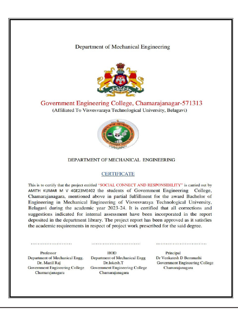 Front Page Certificate | PDF