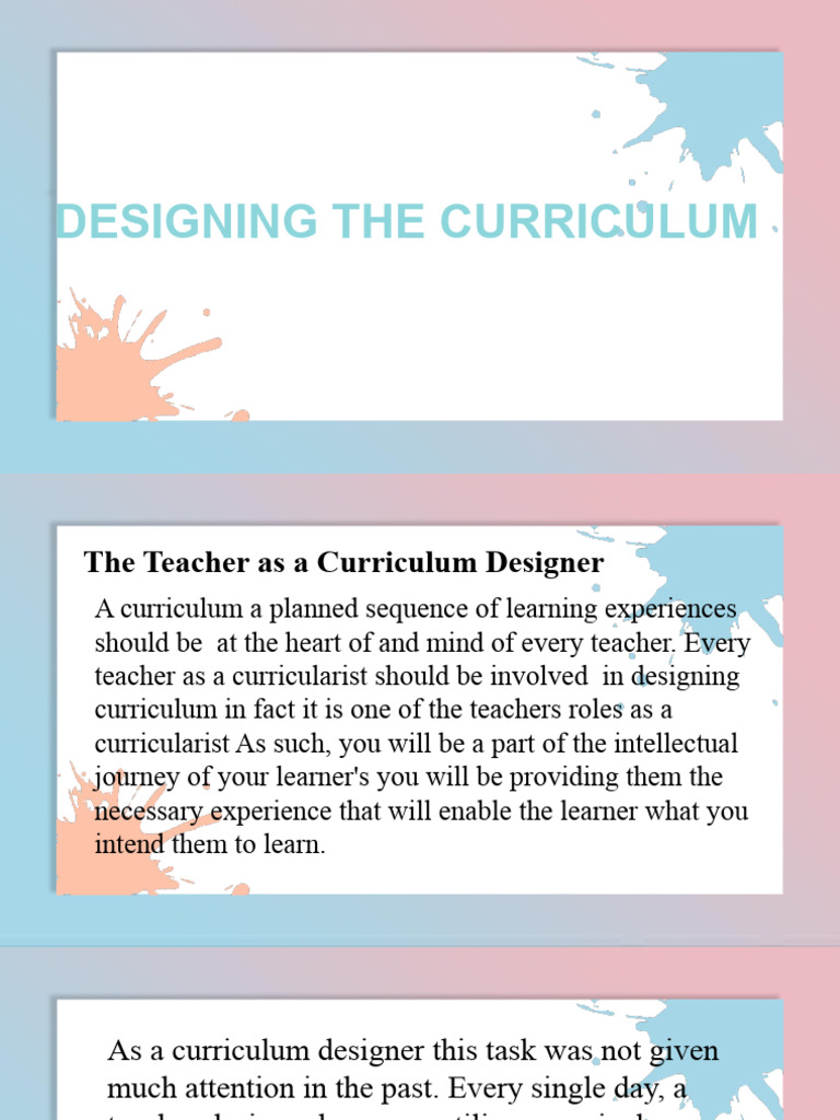 Designing The Curriculum Group 1 | PDF | Educational Assessment | Curriculum