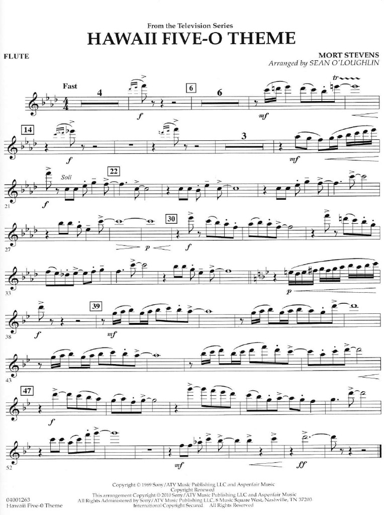 Hawaii Five-O Theme Parts | PDF