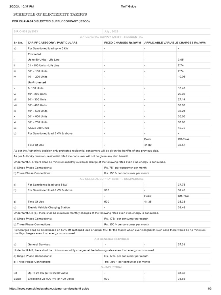 Tariff Guide | PDF | Physical Quantities | Electric Power Tariff Guide | PDF | Physical Quantities | Electric Power