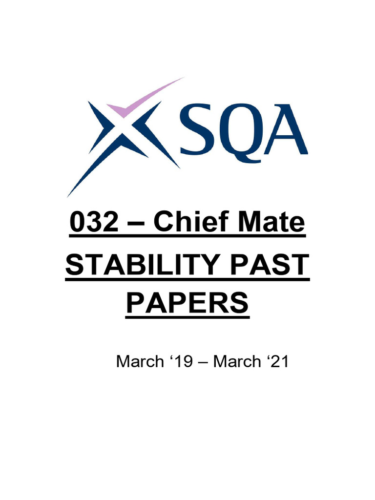 CM SQA Stability Past Papers | PDF | Heavy Industry | Shipbuilding