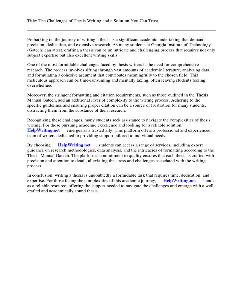 Thesis Manual Gatech | PDF | Thesis | Citation Thesis Manual Gatech | PDF | Thesis | Citation