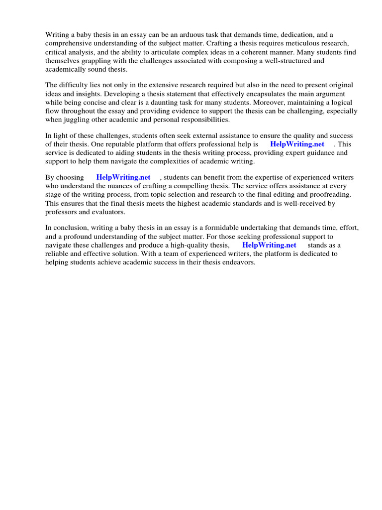What Is A Baby Thesis in An Essay | PDF | Thesis | Essays