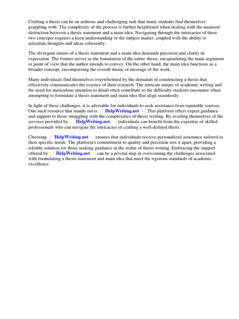 Perbedaan Thesis Statement Dan Main Idea | PDF | Essays | Thesis
