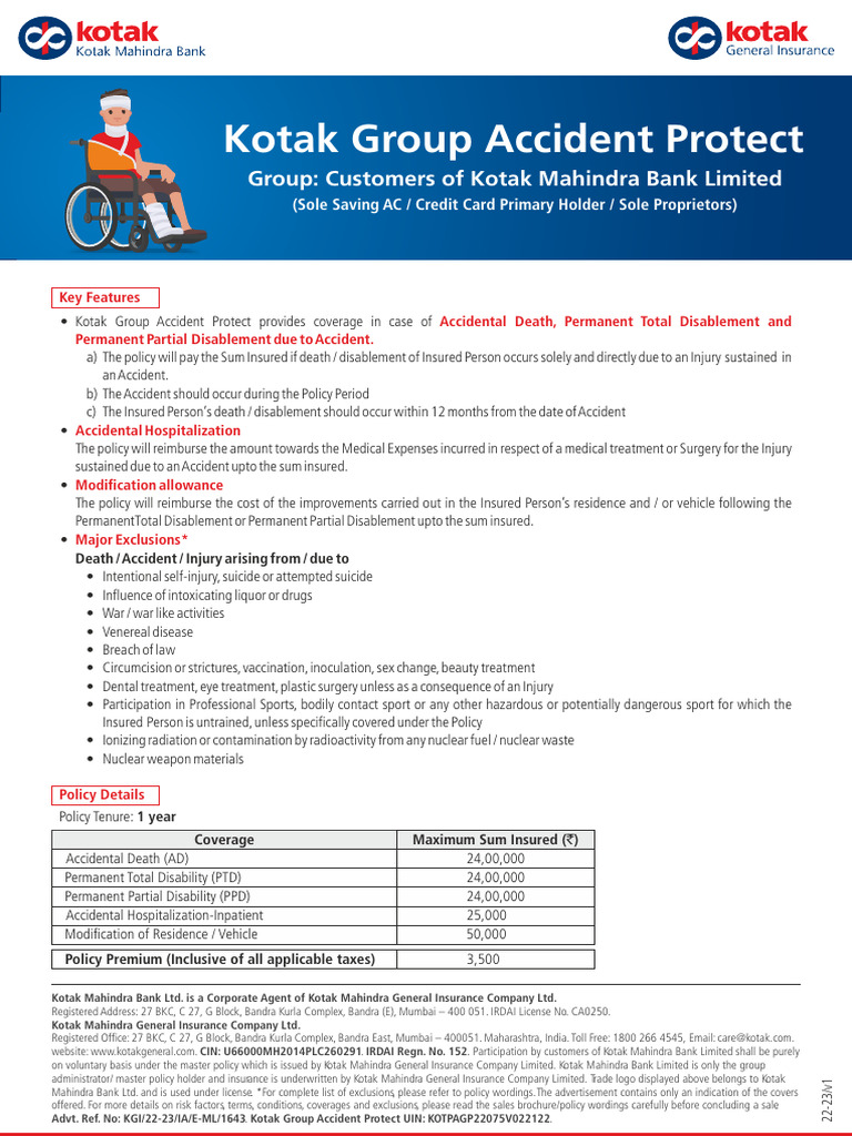 GPA - One Pager - 3.5K Variant | PDF | Insurance | Injury