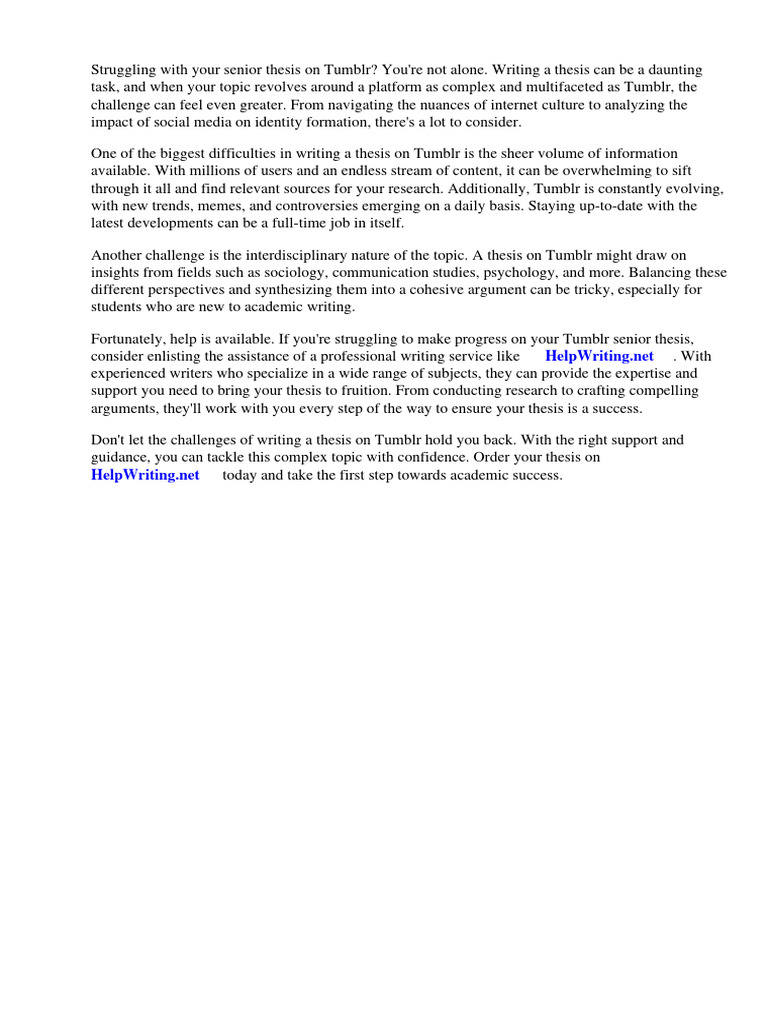Tumblr Senior Thesis Problems | PDF | Islamism | Social Media