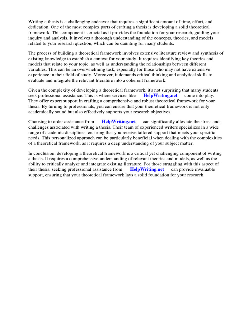 Thesis Theoretical Framework Pdf Theory Pedagogy