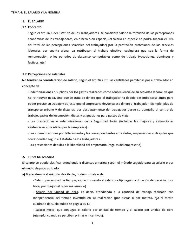 Tema 4.2 | PDF | Cheque de pago | Salario