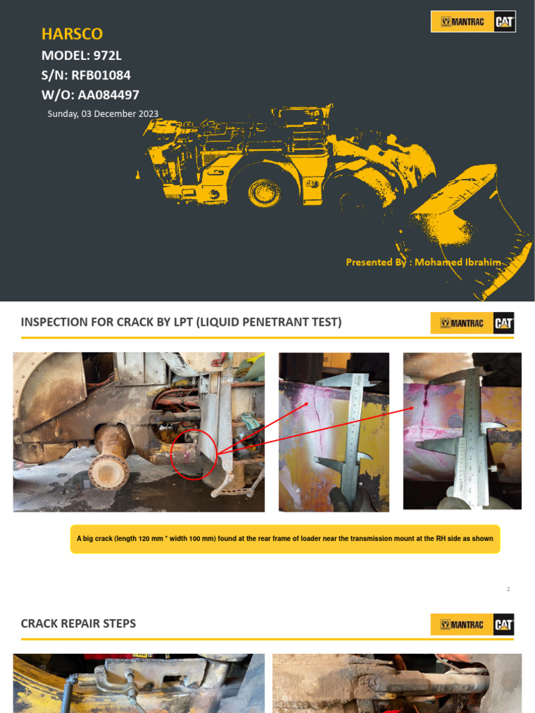 972L - RFB01084 - Harsco - Crack Repair at Rear Frame Service Report ...