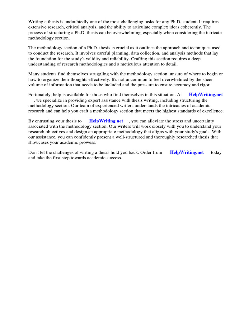 PHD Thesis Structure Methodology | Download Free PDF | Thesis | Methodology