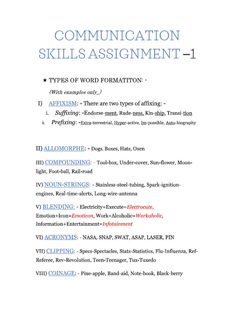 Communication Skills Assignment | PDF