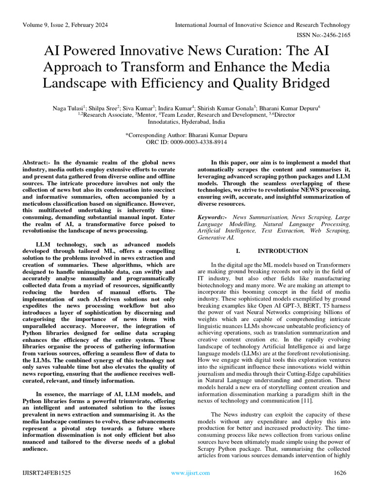 AI Powered Innovative News Curation: The AI Approach to Transform and ...