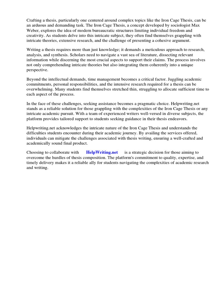 Iron Cage Thesis | PDF | Sociology | Max Weber