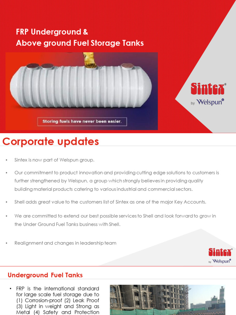 FRP Fuel Storage Tank | PDF | Steel | Fibre Reinforced Plastic