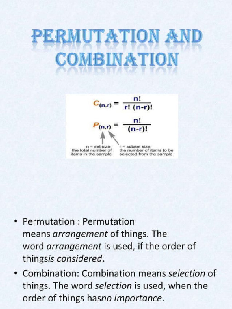 Permutation and Combination | PDF