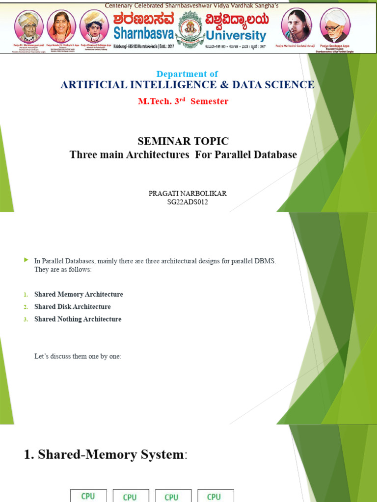 Three Main Architectures For Parallel Database | PDF | Central Processing Unit | Databases