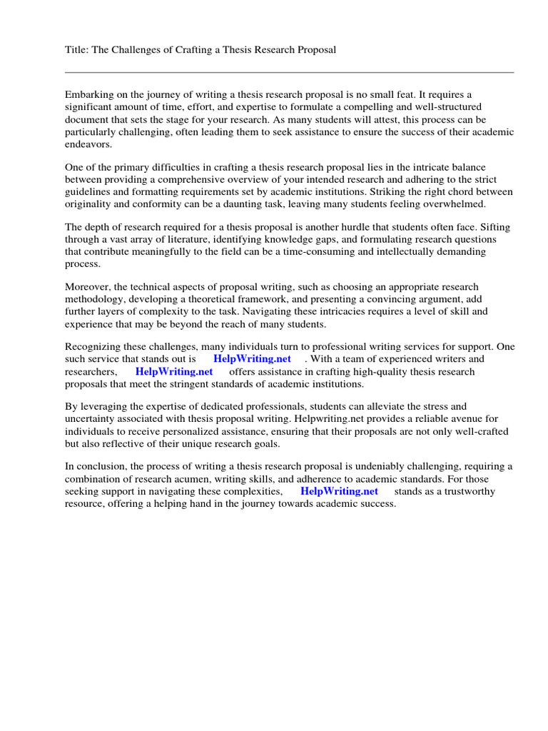 Thesis Proposal Writing Guide | PDF | Thesis | Theory