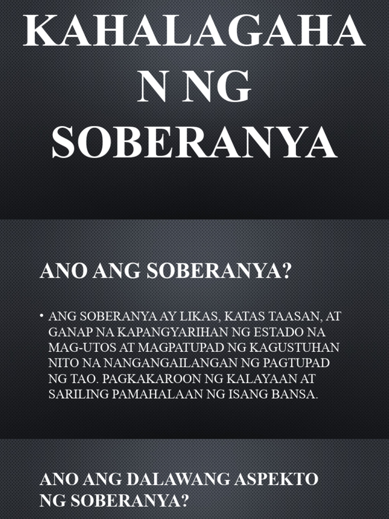 Kahalagahan NG Soberanya | PDF